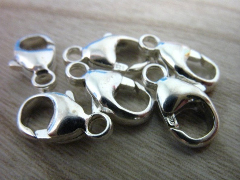 925 Sterling Silver Lobster Claw Clasp, 5 Pcs BULK, 9x5 Mm, Trigger ...