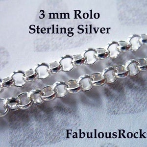 Sterling Silver ROLO Chain by Foot, 3.0 Mm ROLO, Wholesale, Heavy ...
