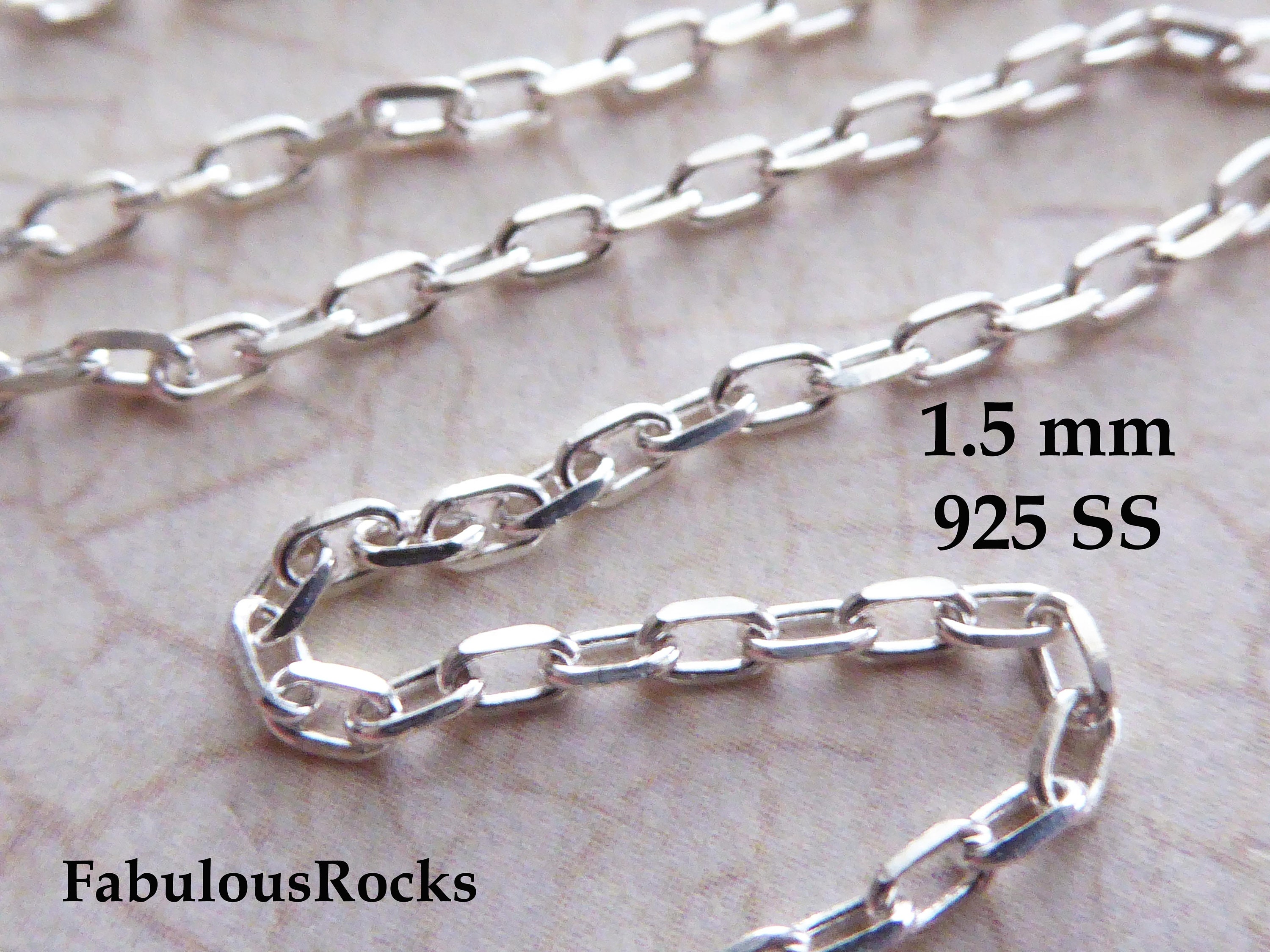 1.5 mm Drawn Cable Chain 925 Sterling Silver Wholesale | Etsy