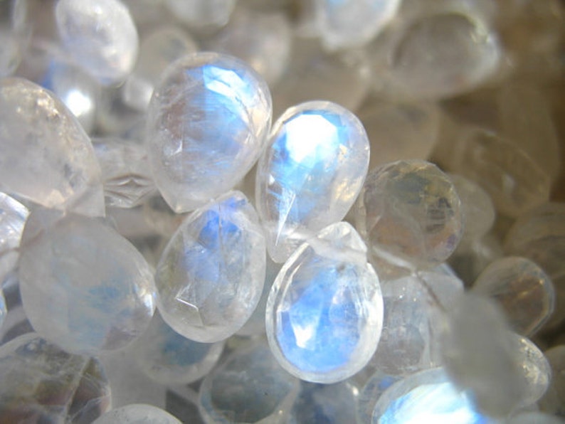 Rainbow Moonstone Briolettes, AAA Faceted Pear Beads (7-8 Mm) - Etsy