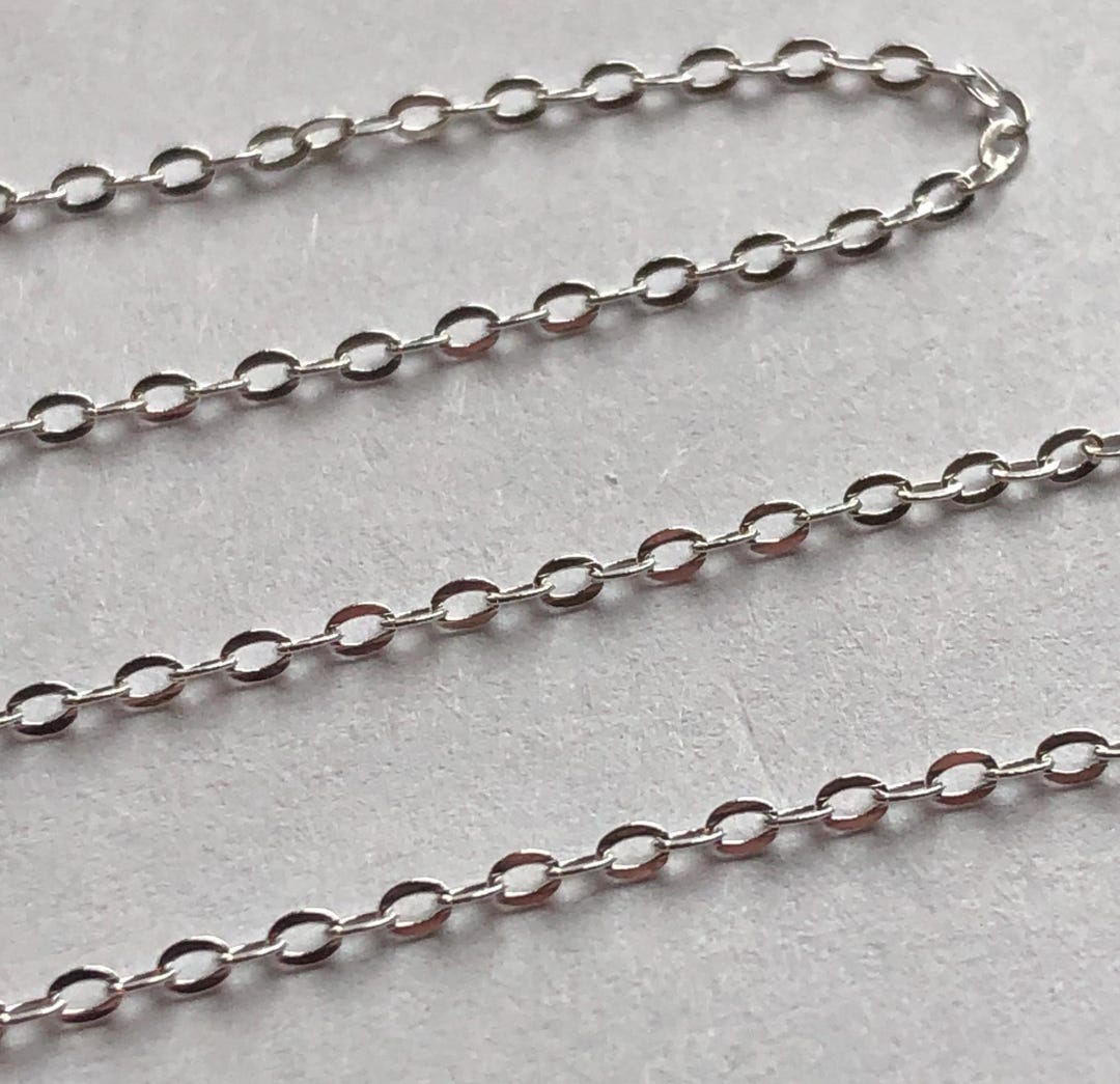 1.2 Mm Sterling Silver Chain, Flat Cable Chain, 1.7x1.2 Mm / Wholesale ...