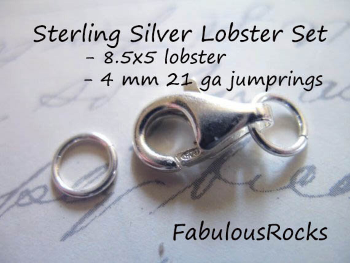 Sterling Silver Lobster Clasp and Jump Ring Set, 12.5x5 Mm - Etsy