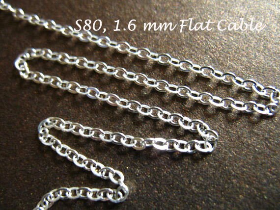 Oval Link/Cable Gray Chain By Foot Jewelry Making Chains 925 Sterling ...
