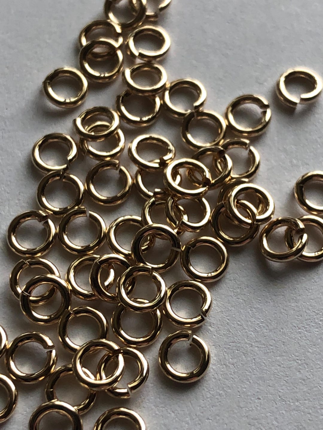 14k Gold Filled Jump Rings, 50 Pcs BULK, 5 Mm, 20 G Gauge Ga, Thick N ...