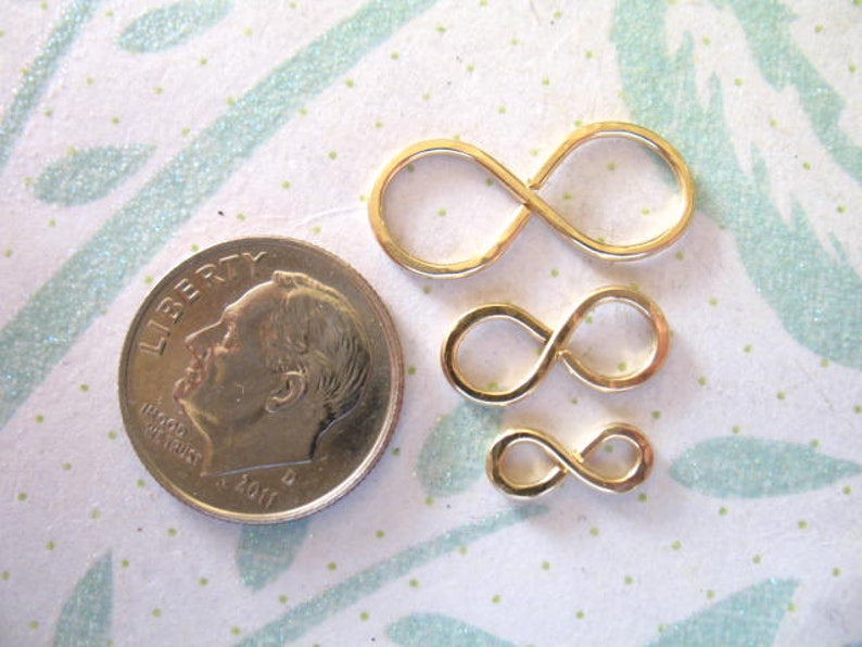 14k Gold Filled Infinity Link Charm, Bridesmaid Jewelry (15x6.5 Mm) - Etsy