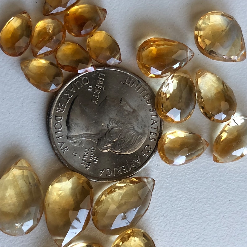 Facetted Citrine Drops - Etsy