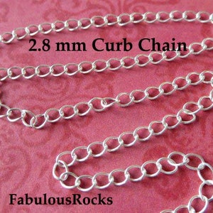 1 to 100 Feet / Jewelry Supplies, CURB Chain, Unfinished Sterling ...