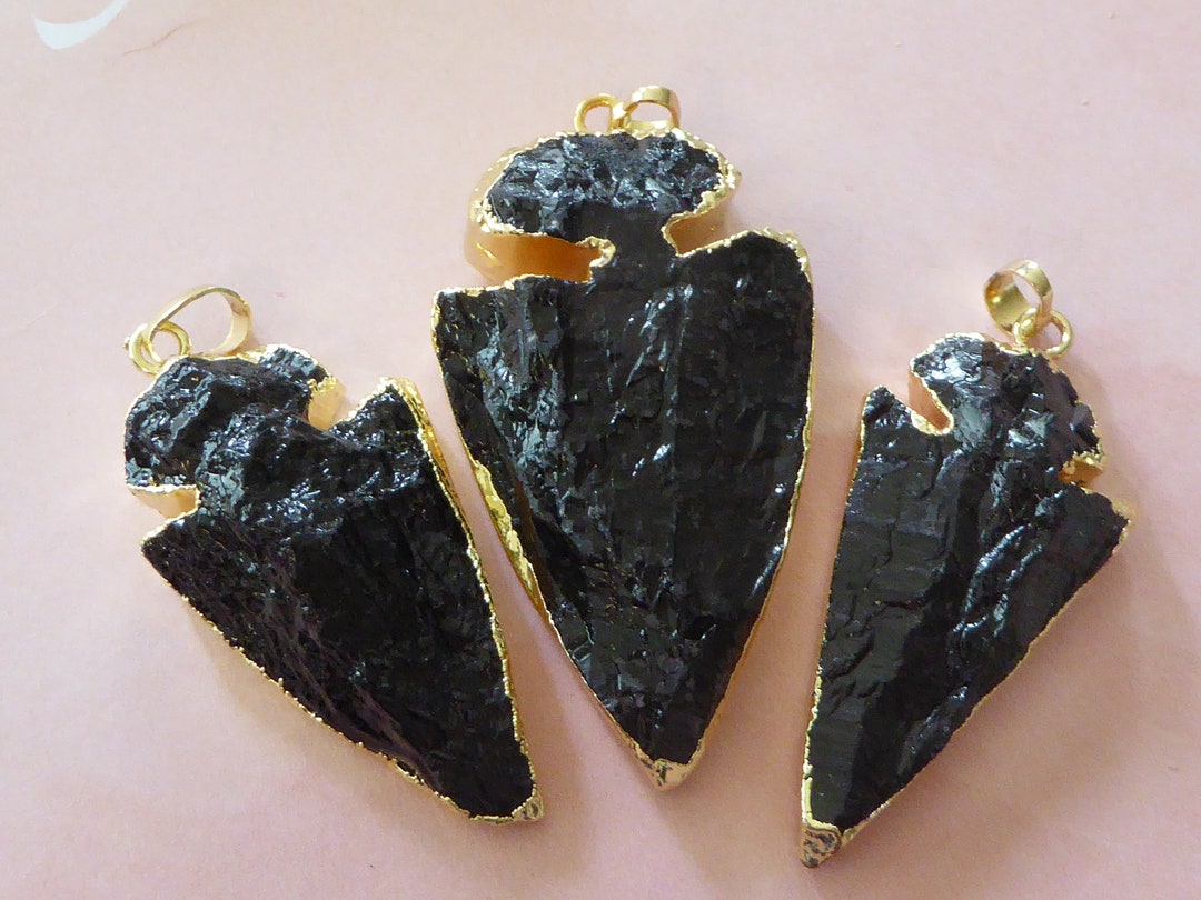 Jasper Arrowhead Arrow Head Pendant Charm, 40-50 Mm, 1.5-2" Inch, Gold ...