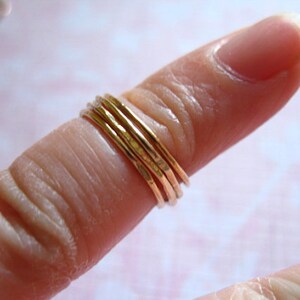 3 Ring Stack, 14k Gold Filled Knuckle Stack Ring Midi Ring Knuckle Ring ...