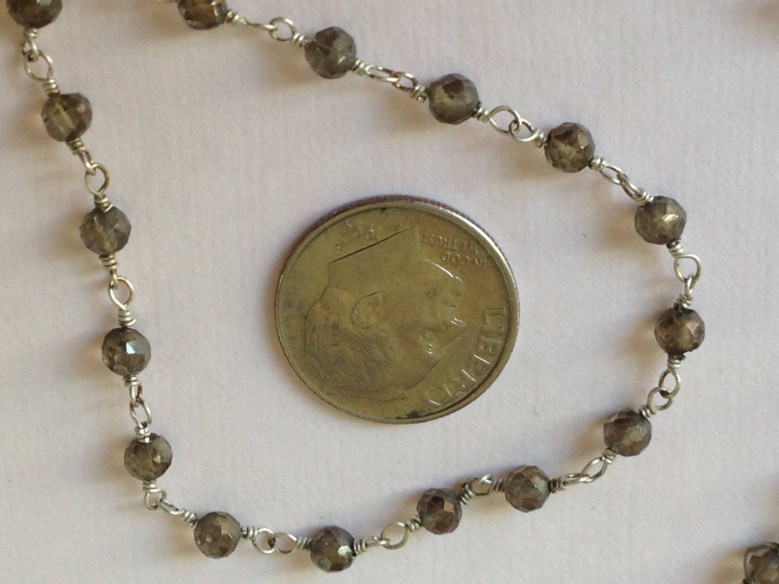 Chocolate Moonstone Rosary Chain / Gemstone Wire Wrapped Chain - Etsy