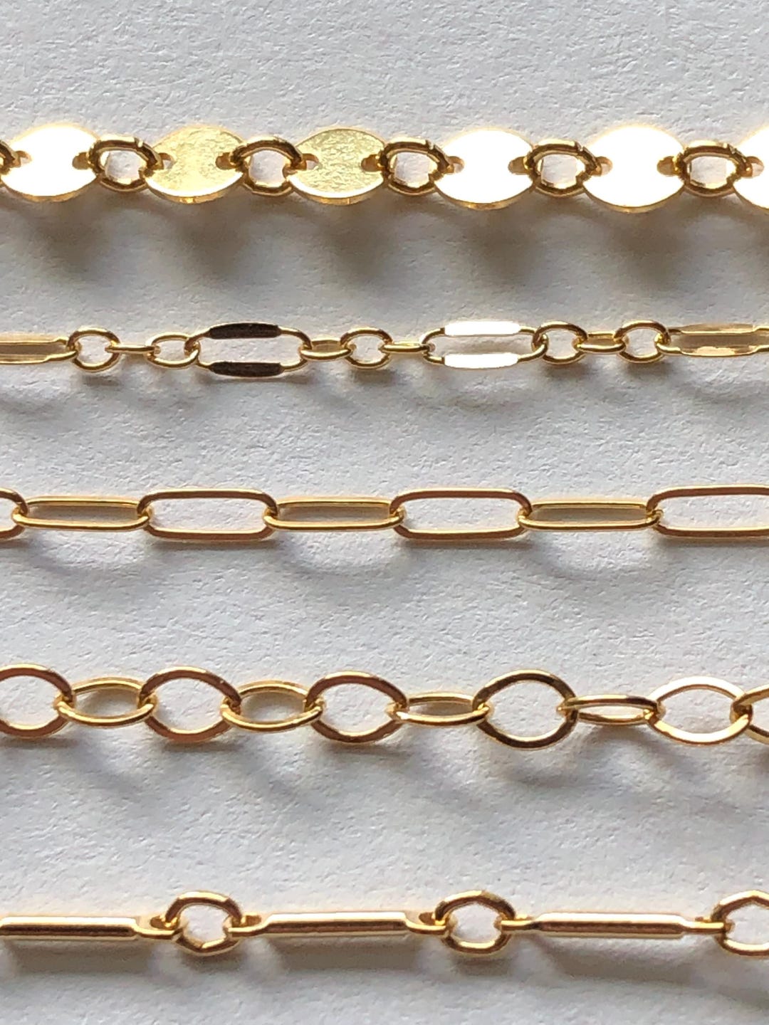 14k Gold Filled Cable Chains, Bulk Jewelry Supplies (1.3-4 Mm) - Etsy