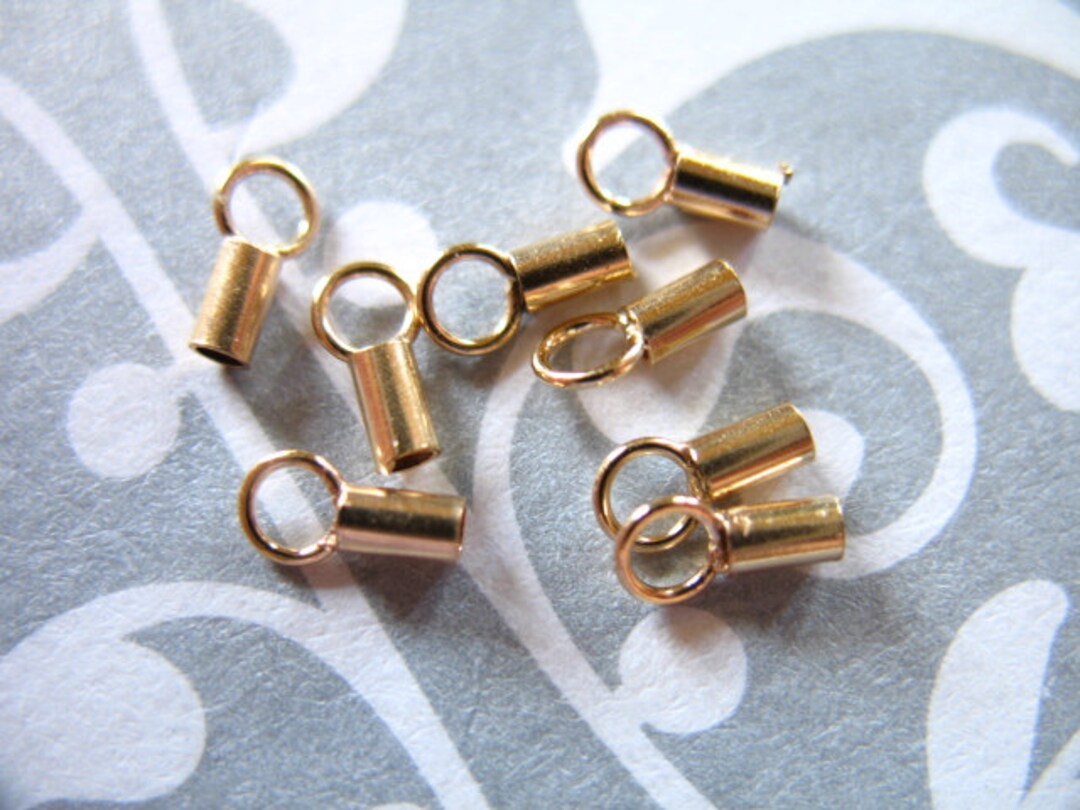 14k Gold Filled Crimp End Cap Beads, 1-25 Sets, for 1 Mm to Finish Ball ...