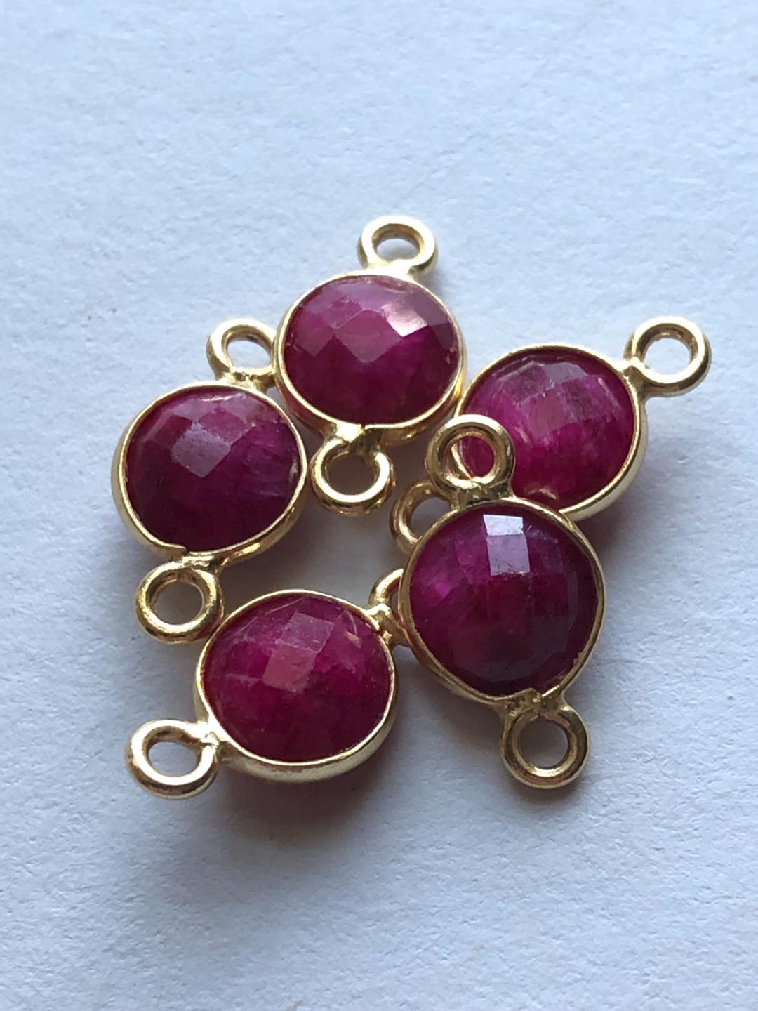Clearance - Ruby Bezel Gemstone Connectors Links, Links Charms, Luxe ...