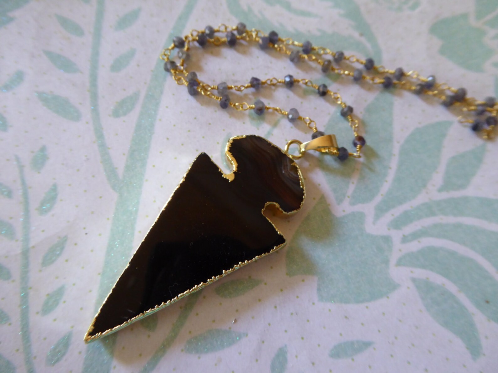 AGATE Arrowhead Arrow Head Pendant Charms / GREEN or Black - Etsy