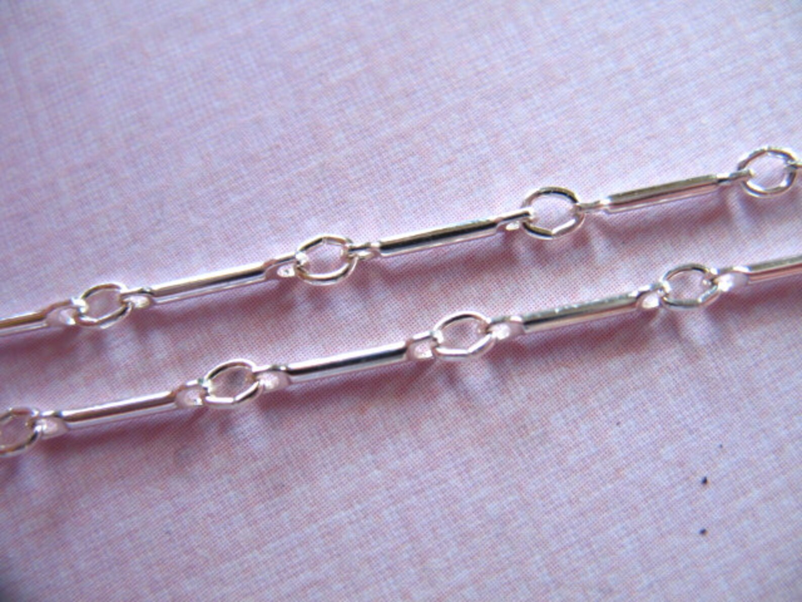 Sterling Silver BAR Chain, Silver Dapped BAR Link Necklace Chain, 8.5x1 ...