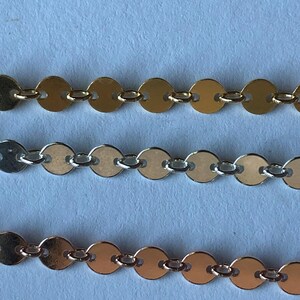 SEQUIN Chain, 4 Mm Round Disk Disc Circle Disc Necklace Chain Bracelet ...
