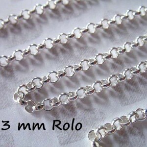 Sterling Silver ROLO Chain by Foot, 3.0 Mm ROLO, Wholesale, Heavy ...