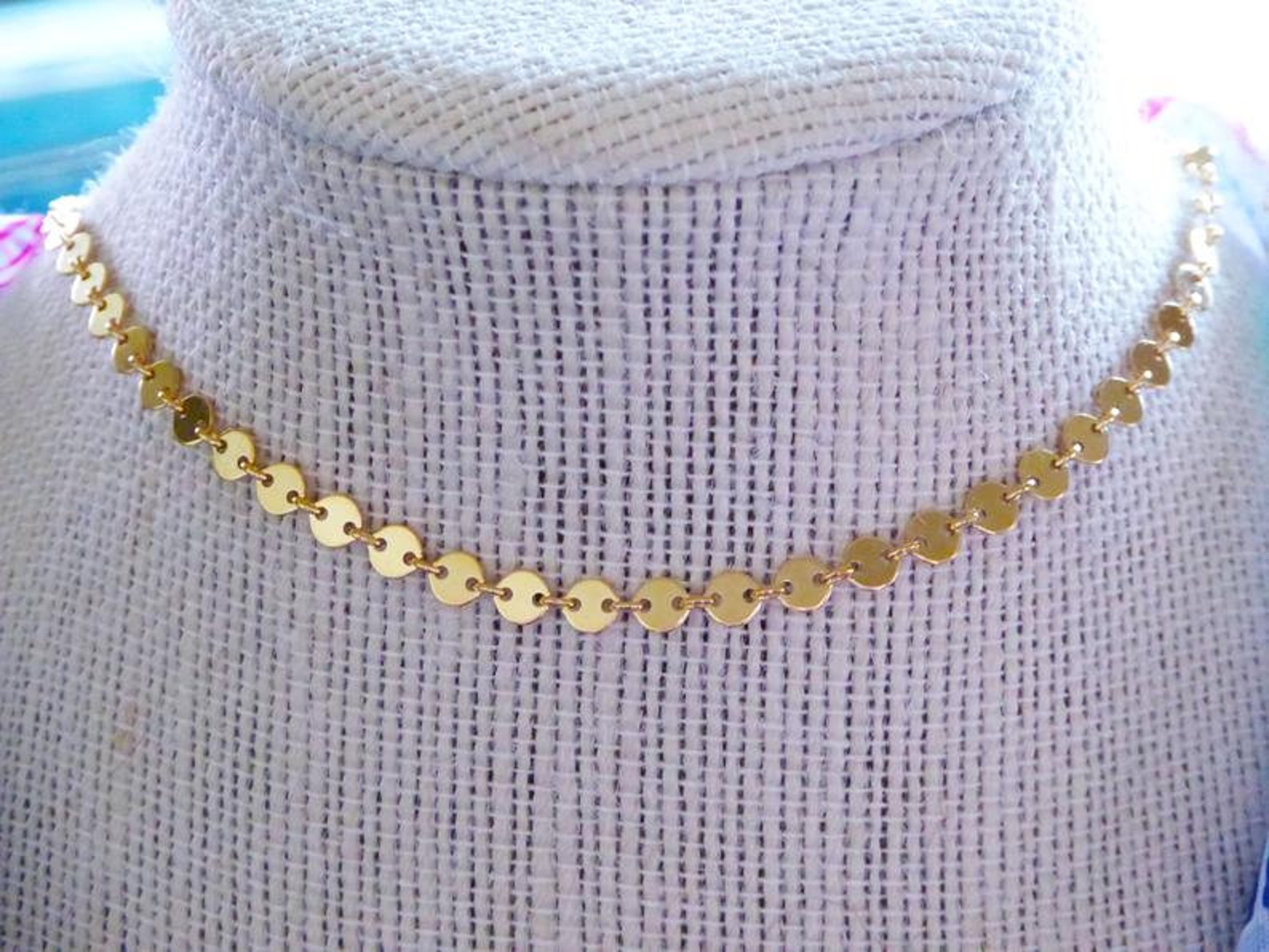 SEQUIN Chain Necklace Bracelet Chain Wholesale 4 Mm Disc | Etsy