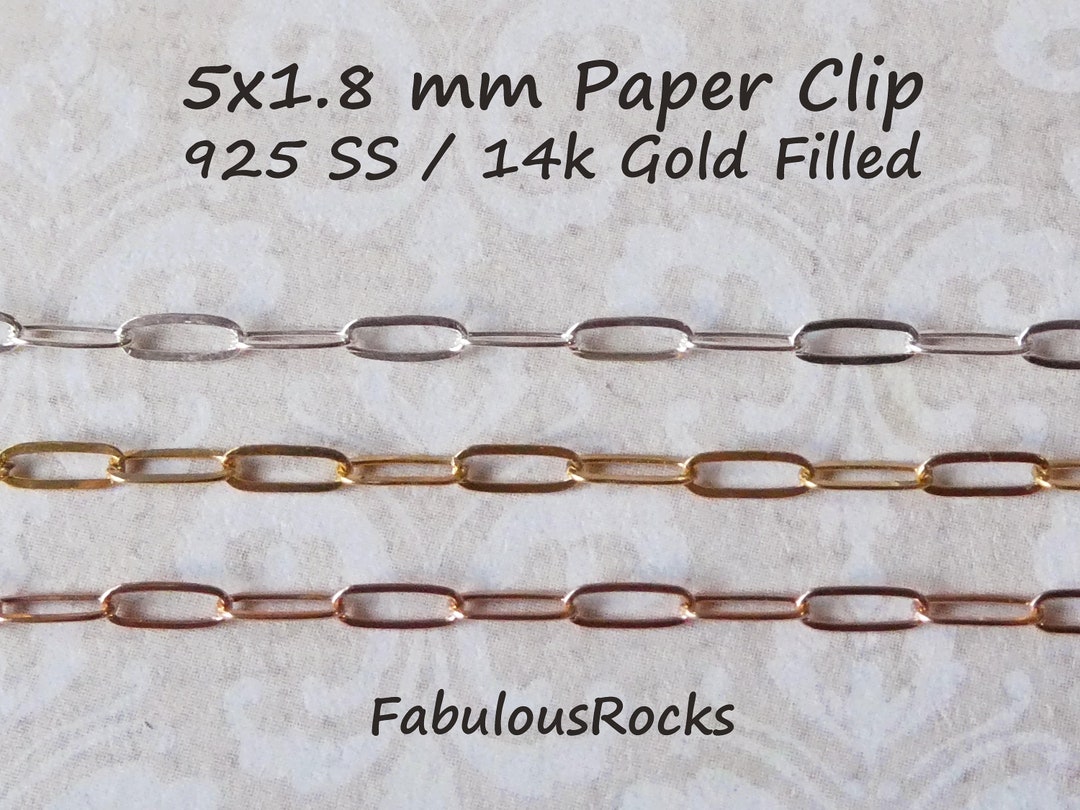 Sterling Silver Paper Clip Chain: 5x1.8mm Flat Cable, Unfinished ...