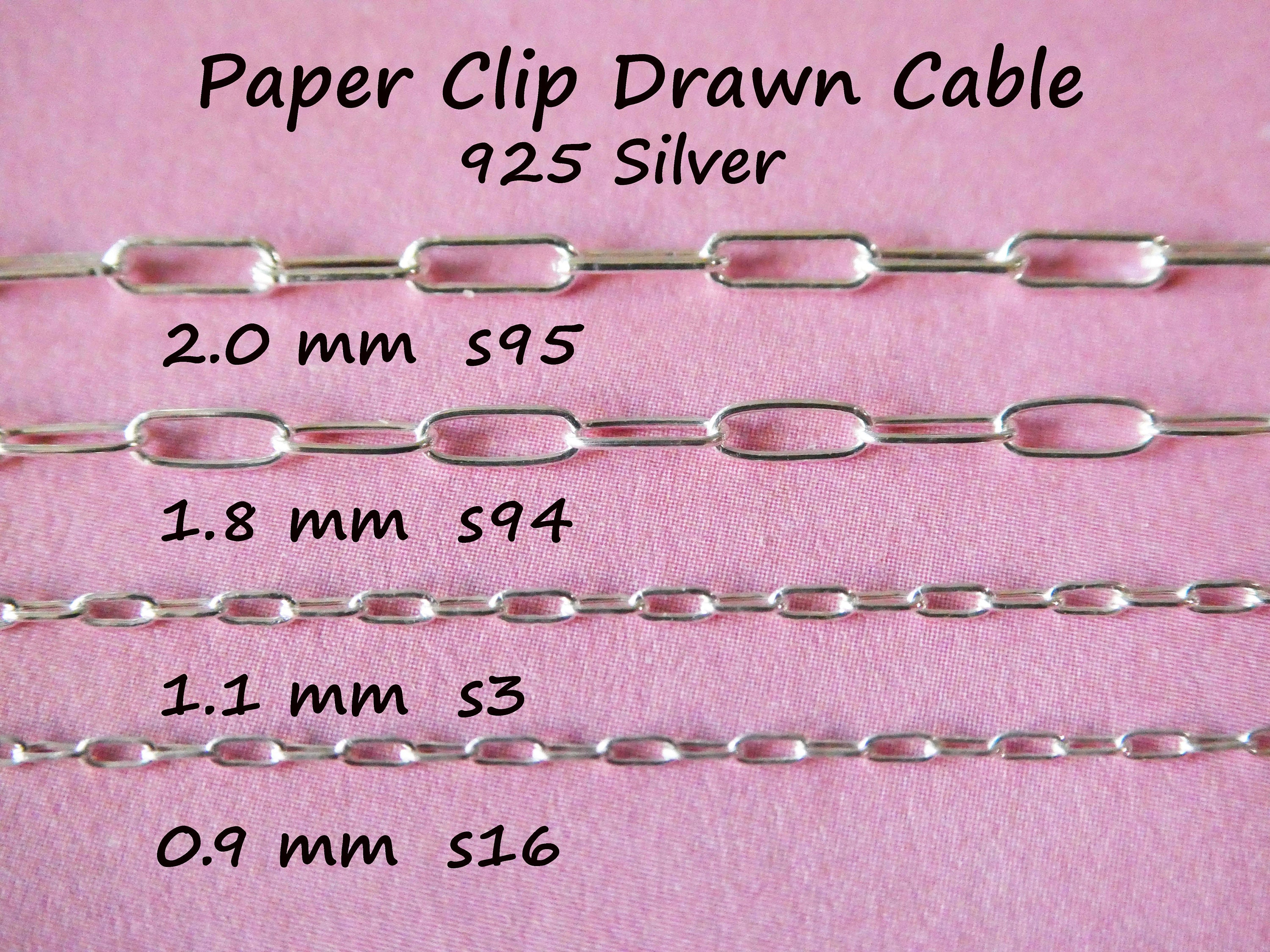 Sterling Silver Paper Clip Chain 13x3.8 mm Large Flat | Etsy