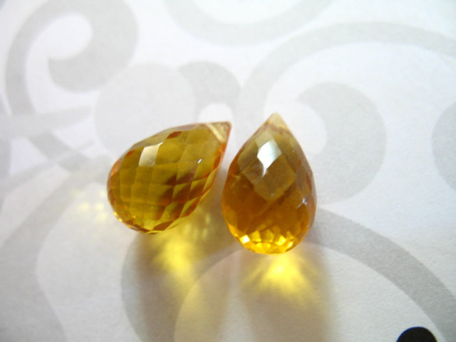 Yellow Quartz Briolettes, Teardrop Gemstone Drops, 12-13.5mm - Etsy