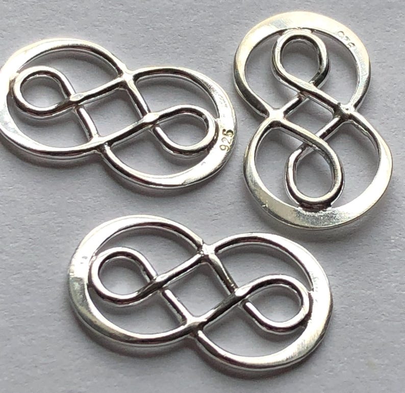Sterling Silver Double Infinity Charm Link, Small (20x11 Mm) - Etsy