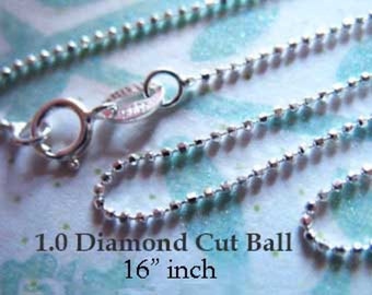 Ball Chain Necklace 18sterling Silver 1.5 Mm - Etsy