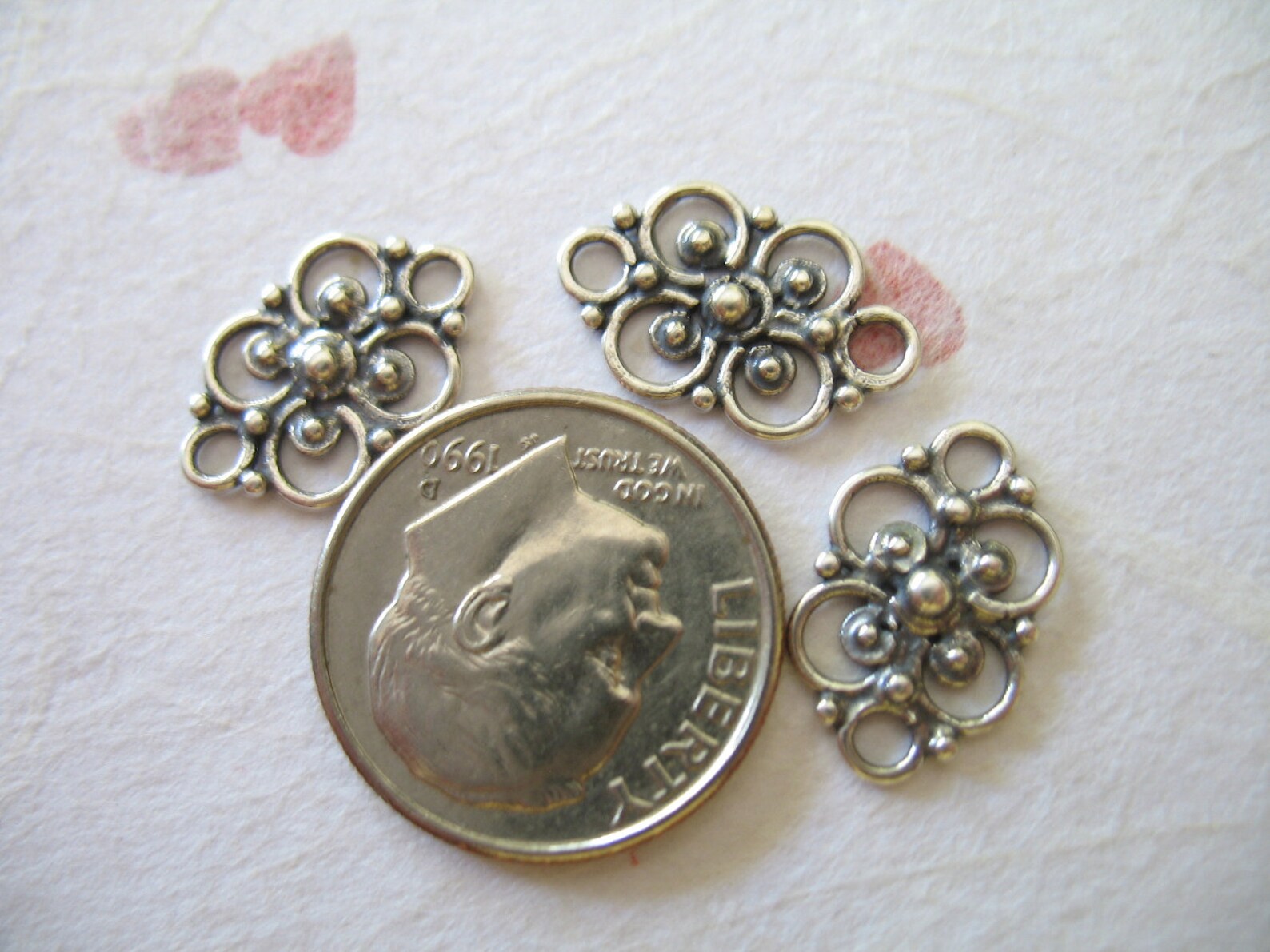 Sterling Silver Links Connectors Stations, Set of 2, 14.5x9.25 Mm ...