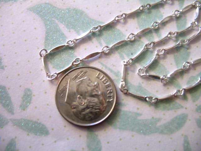 Sterling Silver BAR Chain, Silver Dapped BAR Link Necklace Chain, 8.5x1 ...