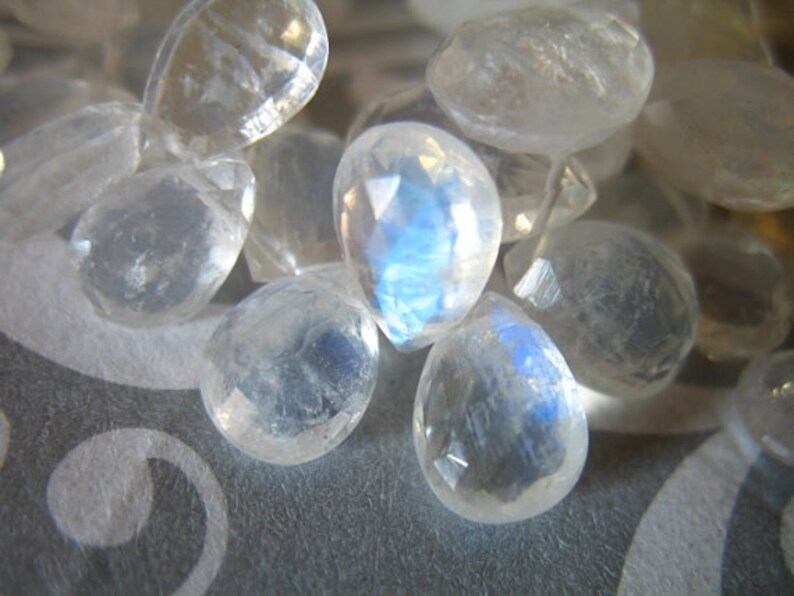 Rainbow Moonstone Briolettes, AAA Faceted Pear Beads (7-8 Mm) - Etsy