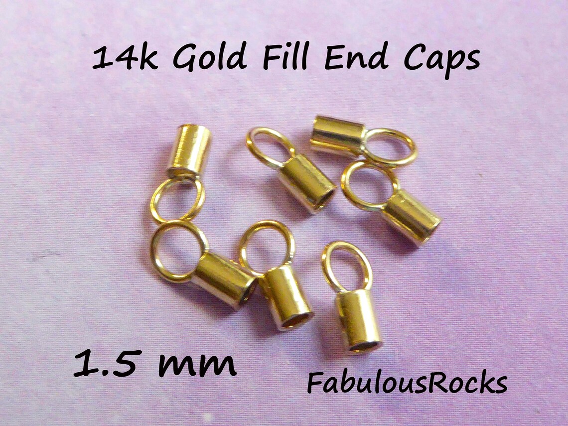 14k Gold Fill End Caps: 1.5mm Crimp End Tube Beads - Etsy