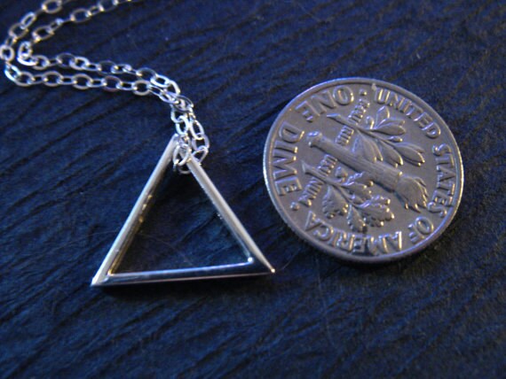 TRIANGLE Charm Pendant Link Sterling Silver or Gold Vermeil - Etsy