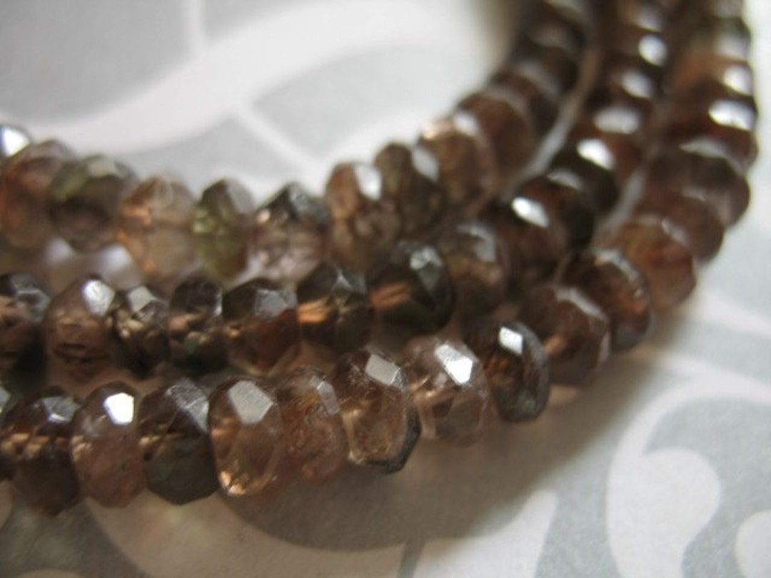 5-100 Pcs / ANDALUSITE Rondelles Gemstone Beads, Luxe AAA, Faceted, 4-4 ...