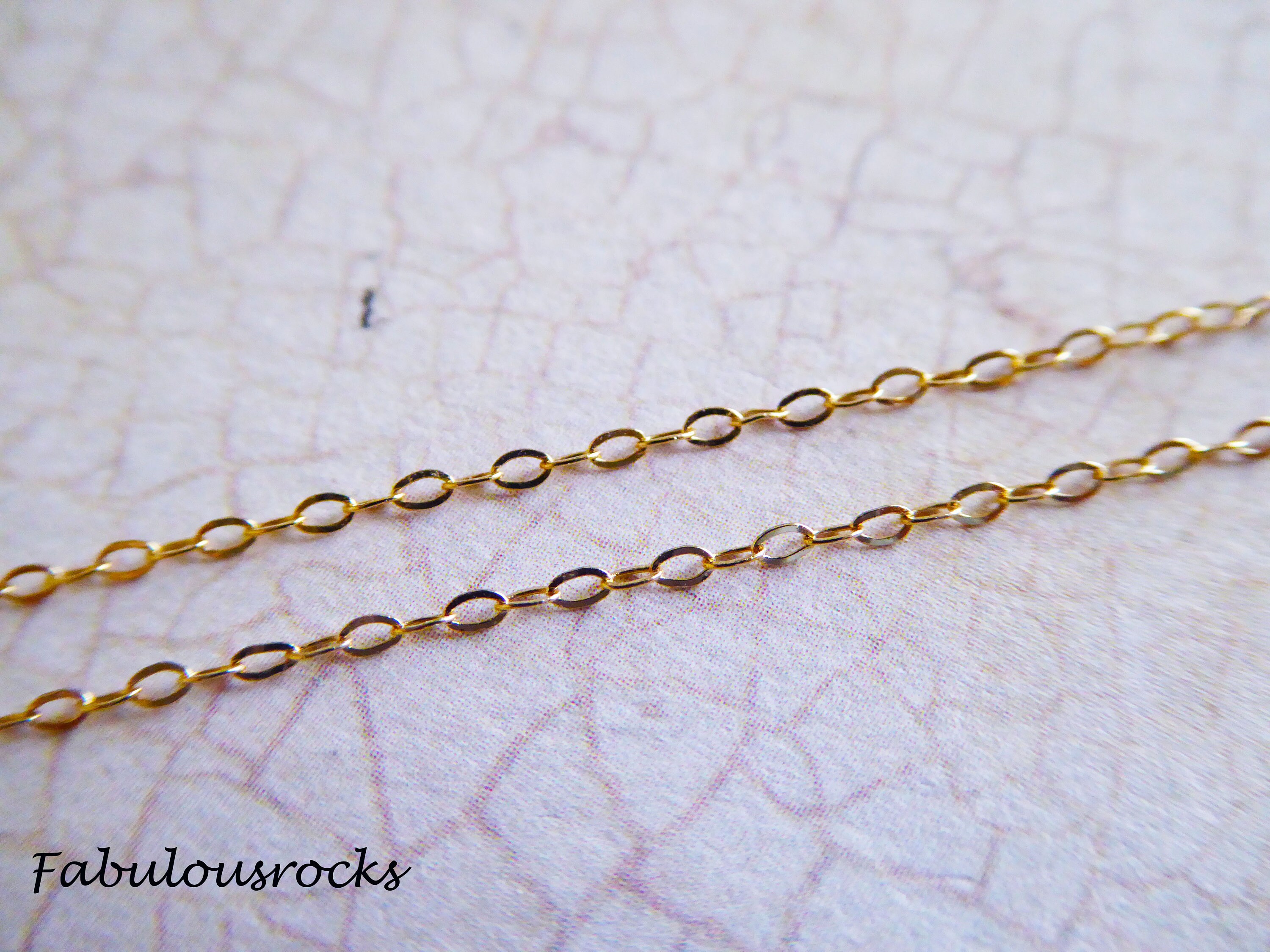 1-100 Feet, 14k Gold Filled Chain, 1.1 Mm Flat Cable Link Chain, 15-20% ...