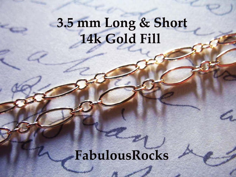 14k Gold Filled Chain, 14k Gold Fill Necklace Chain, 7x3.5 Mm Long ...