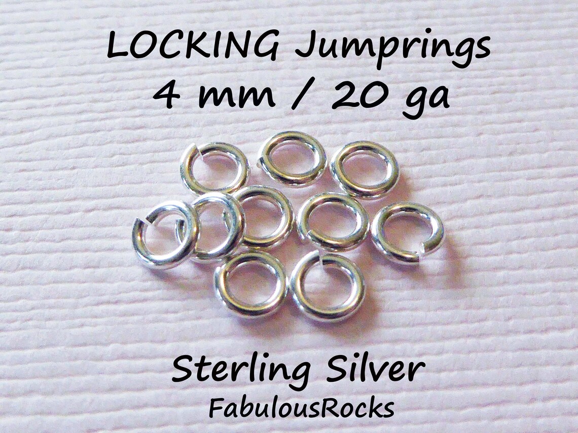 Sterling Silver Locking Jump Rings, 4mm 20 Gauge - Etsy