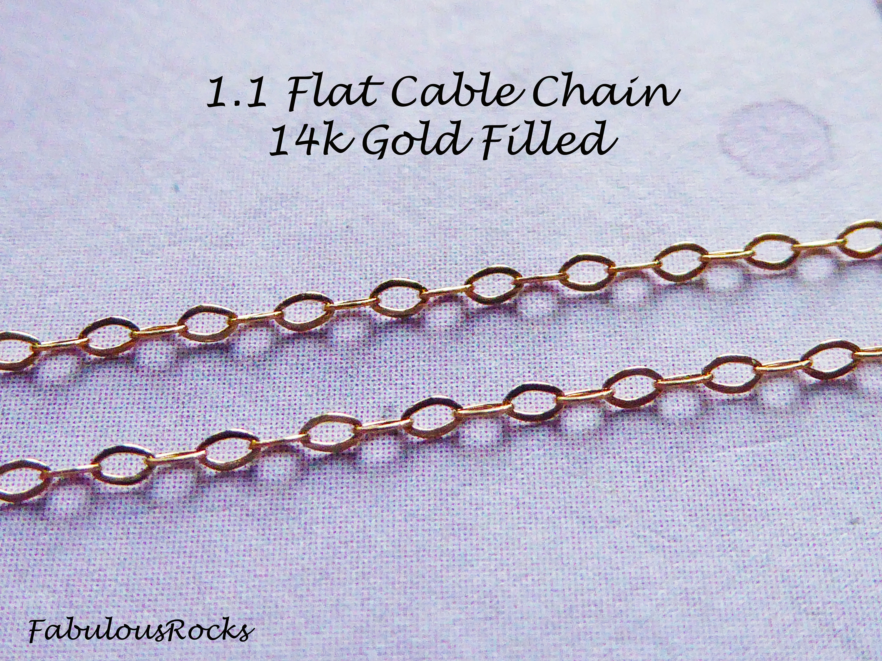 1-100 Feet, 14k Gold Filled Chain, 1.1 Mm Flat Cable Link Chain, 15-20% ...