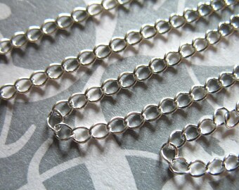 Sterling Silver Round Curb Chain Bulk Curb Chain Unfinished - Etsy