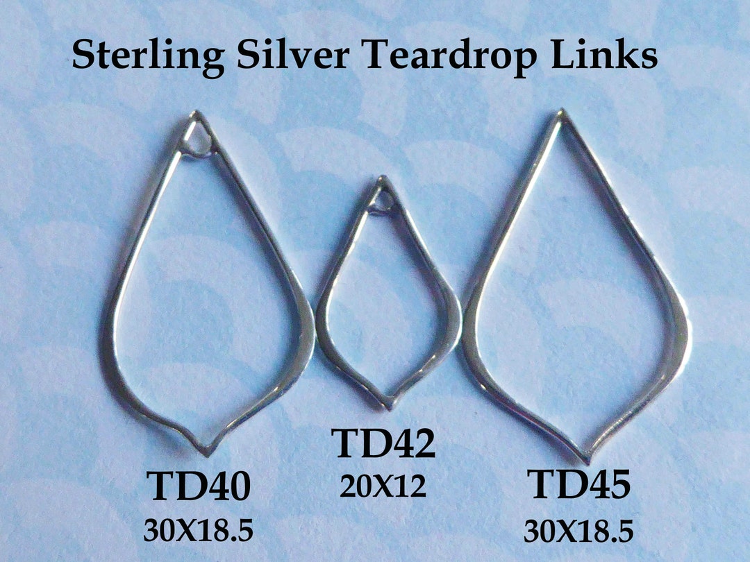 Teardrop Pendant Charm Earring Tear Drop Jewelry Finding Component ...