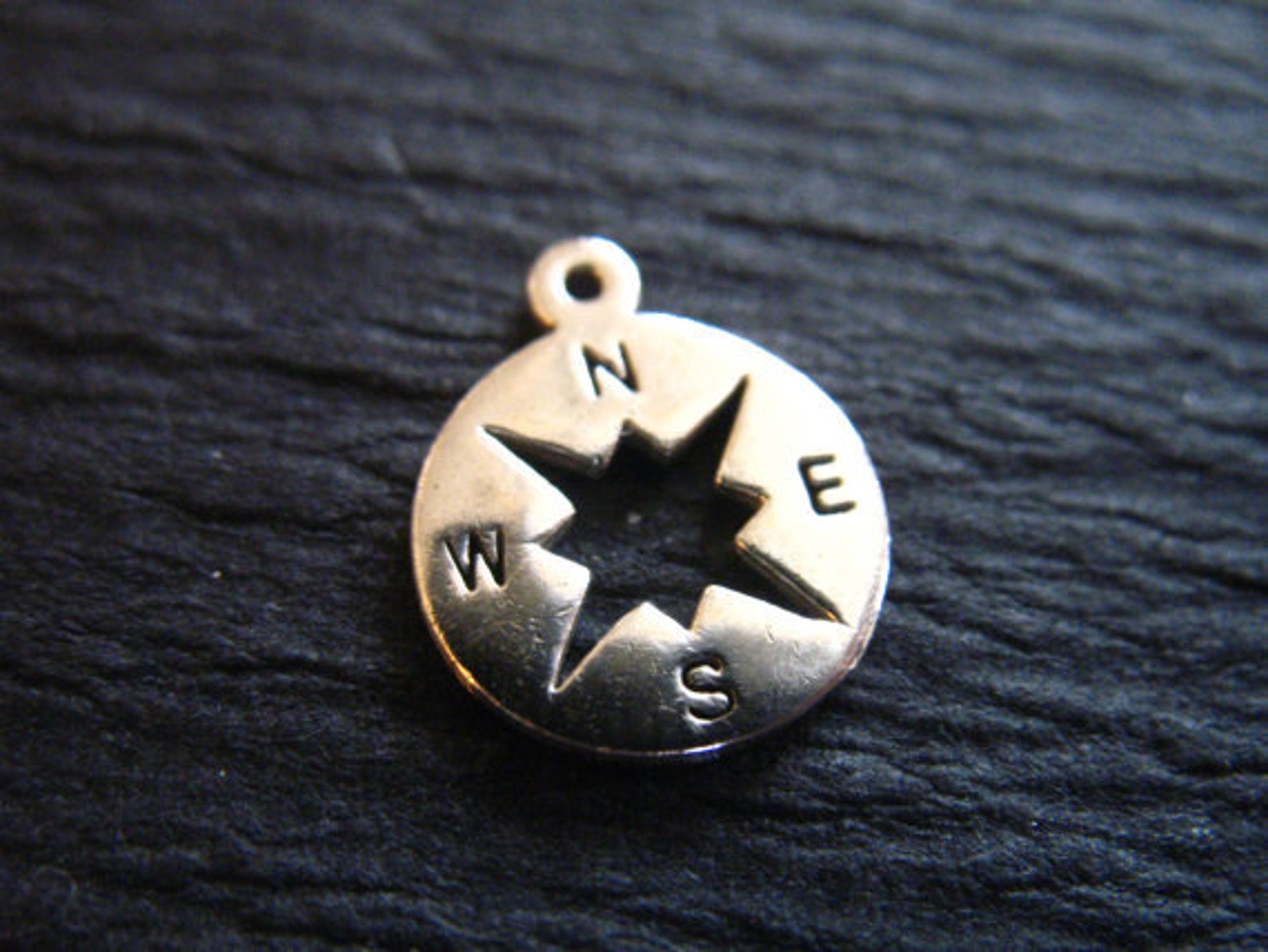 COMPASS Charm Pendant 925 Sterling Silver or 24K Gold - Etsy