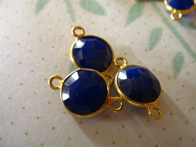 Bezel Gemstone Gem Links Connectors Bezel Set Sapphire Ruby | Etsy