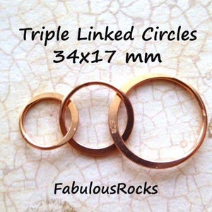 10 Pcs / Triple Circle Charm Pendant Link Past Present Future - Etsy