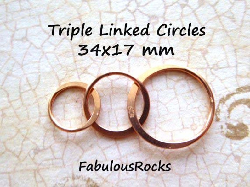 10 pcs / Triple Circle Charm Pendant Link Past Present Future | Etsy