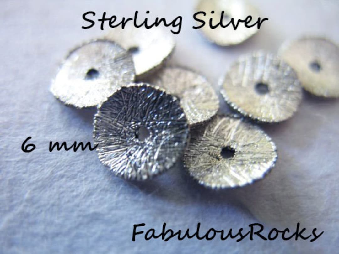 10-100 Pcs Wavy Discs Potato Chip Spacer Beads in Sterling Silver or ...