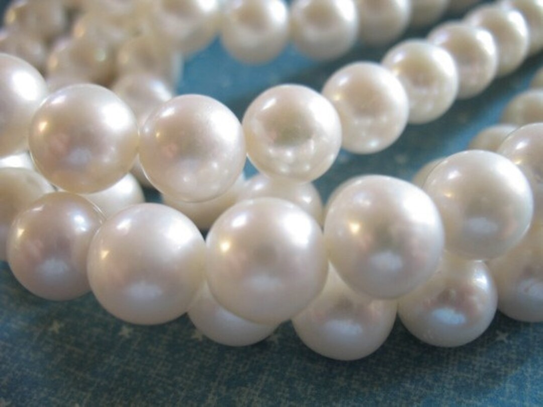 Round White Pearls Gemstone Beads, Loose Pearl Bead, 8.5-9 Mmm ...
