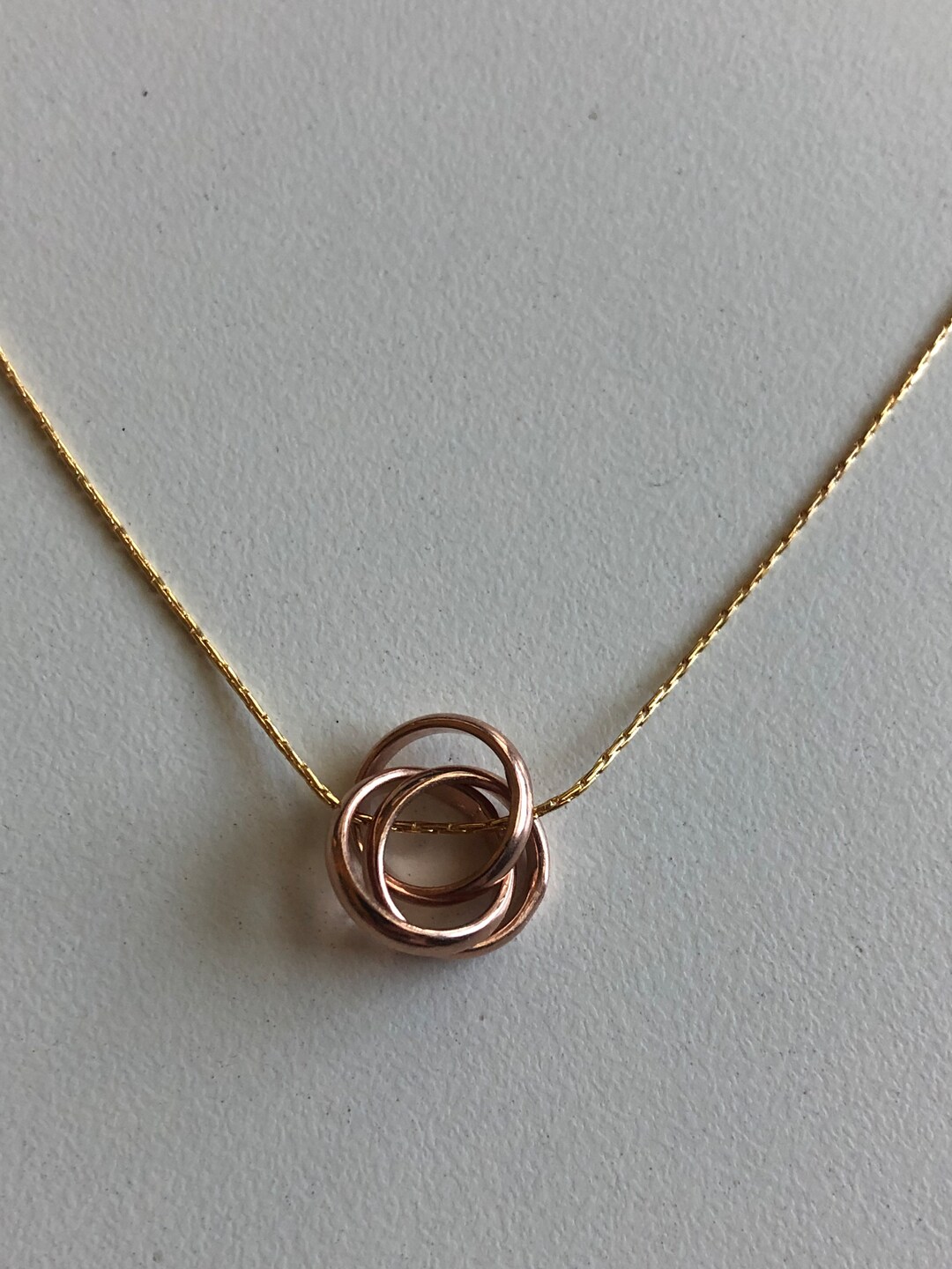 Rose Gold Filled Infinity Rings Pendant - Interlinked Eternity Charm - Etsy