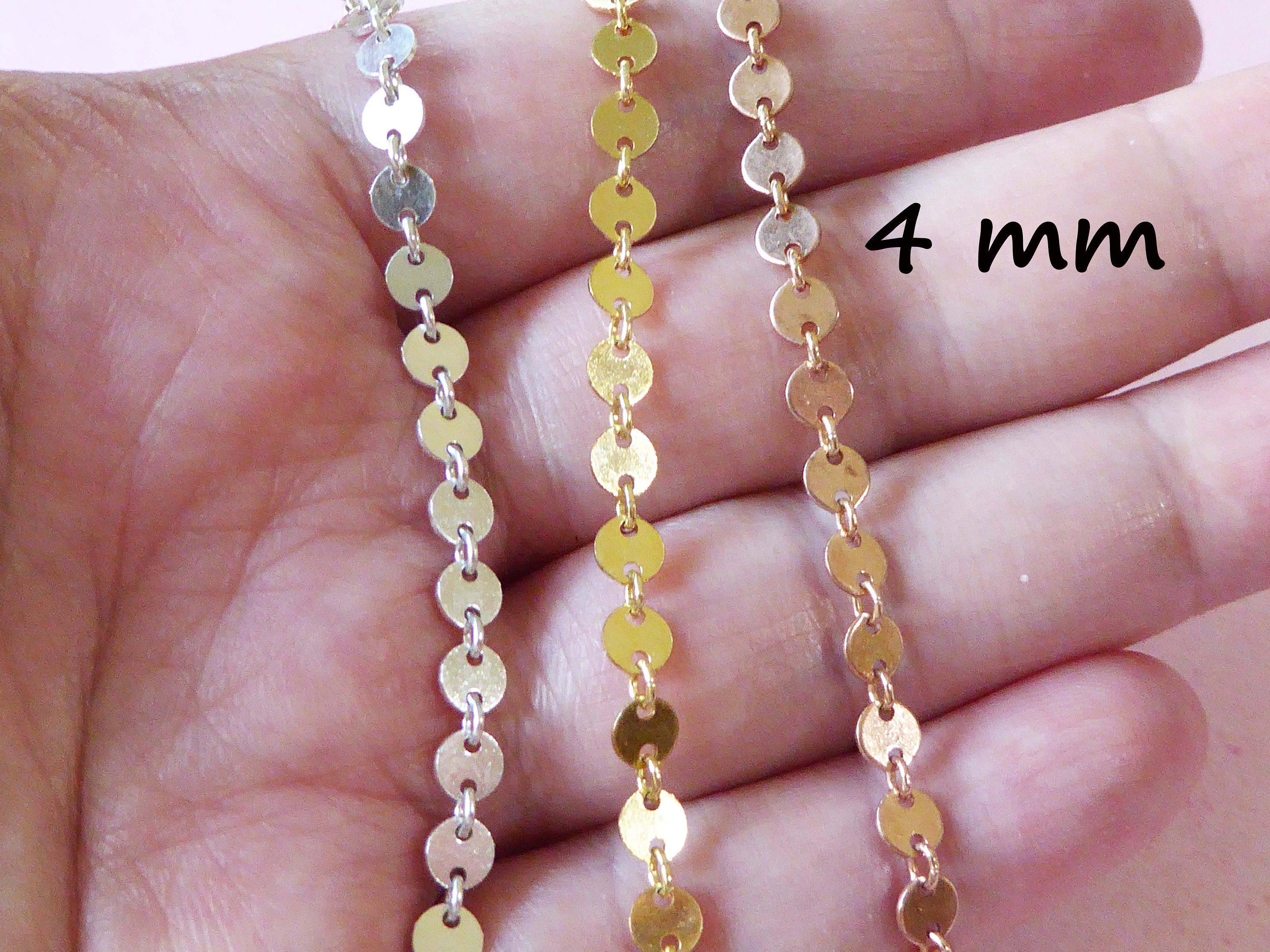 SEQUIN Chain Necklace Bracelet Chain Wholesale 4 Mm Disc | Etsy