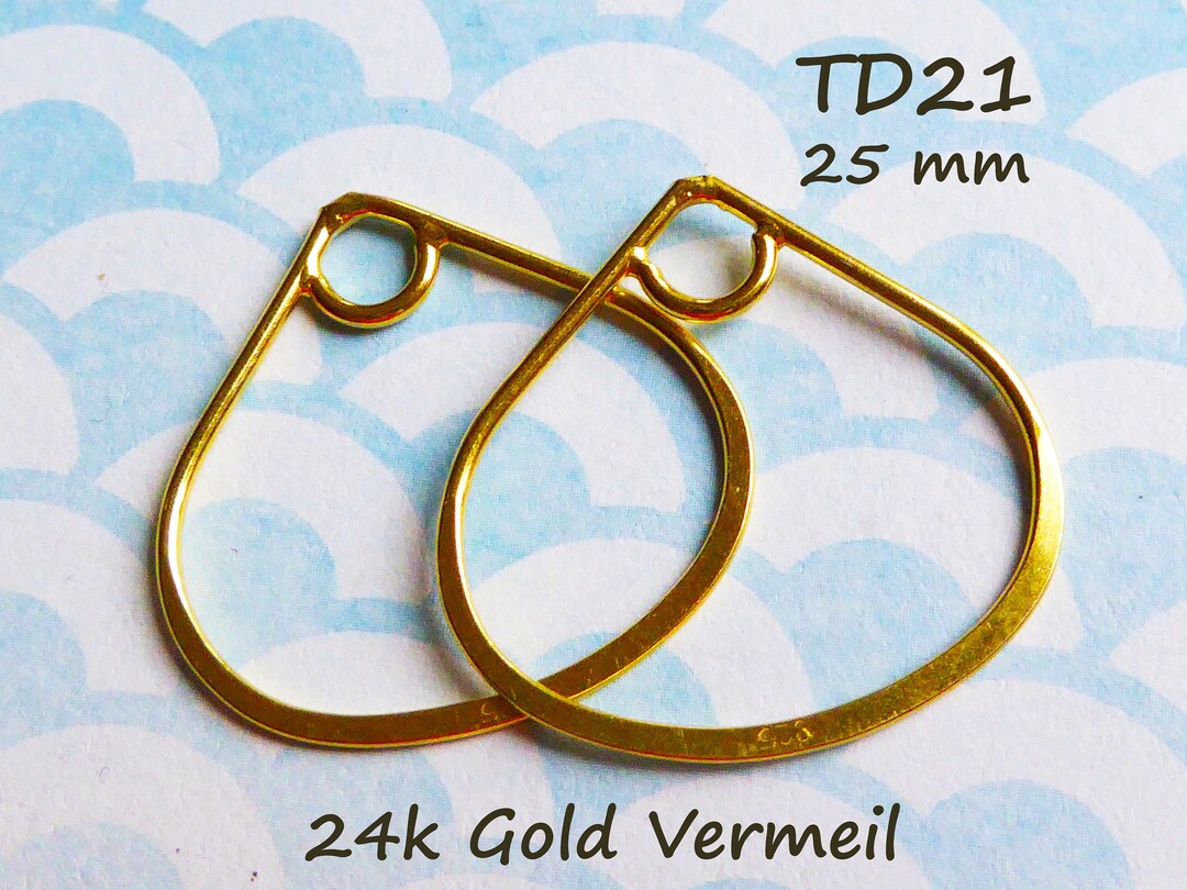 Teardrop Tear Drop Links Connectors Earring Finding, 1-10 Pcs, 24k Gold ...