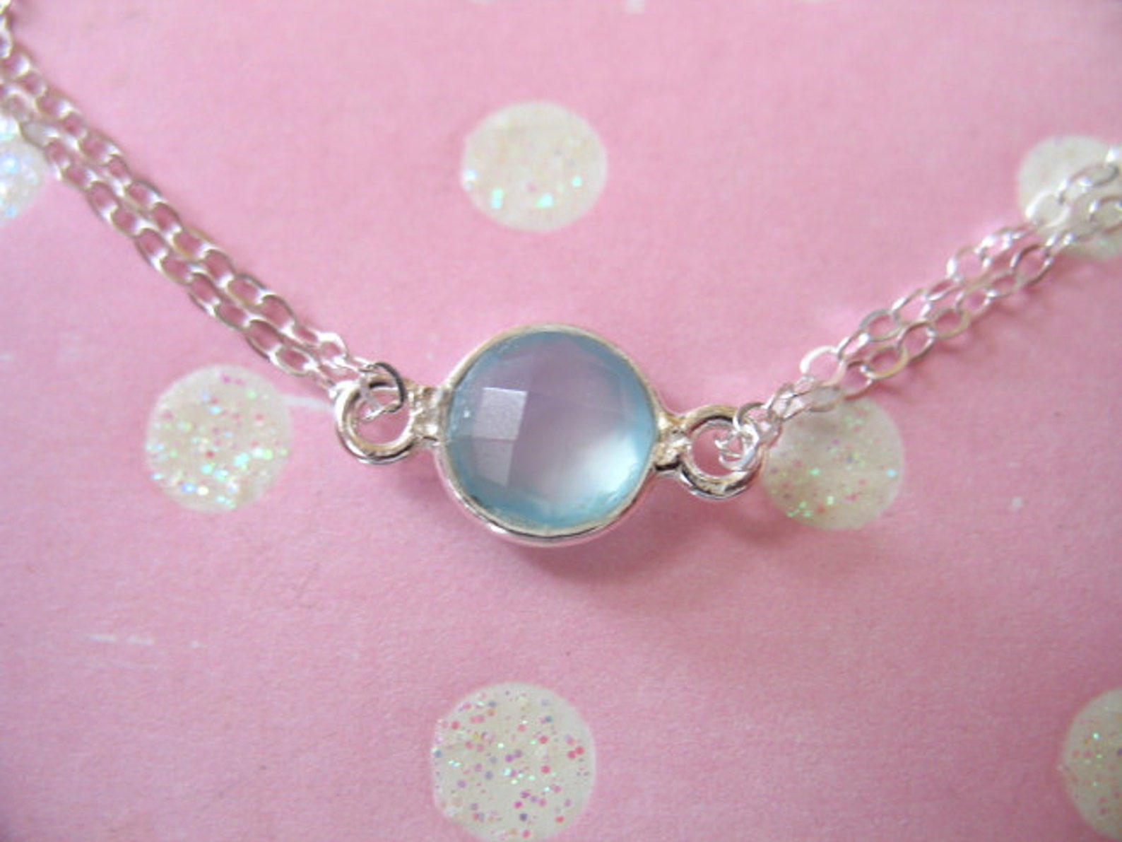 Sterling Silver Crystal Quartz Connector, Round Gemstone Pendant (12x7 ...