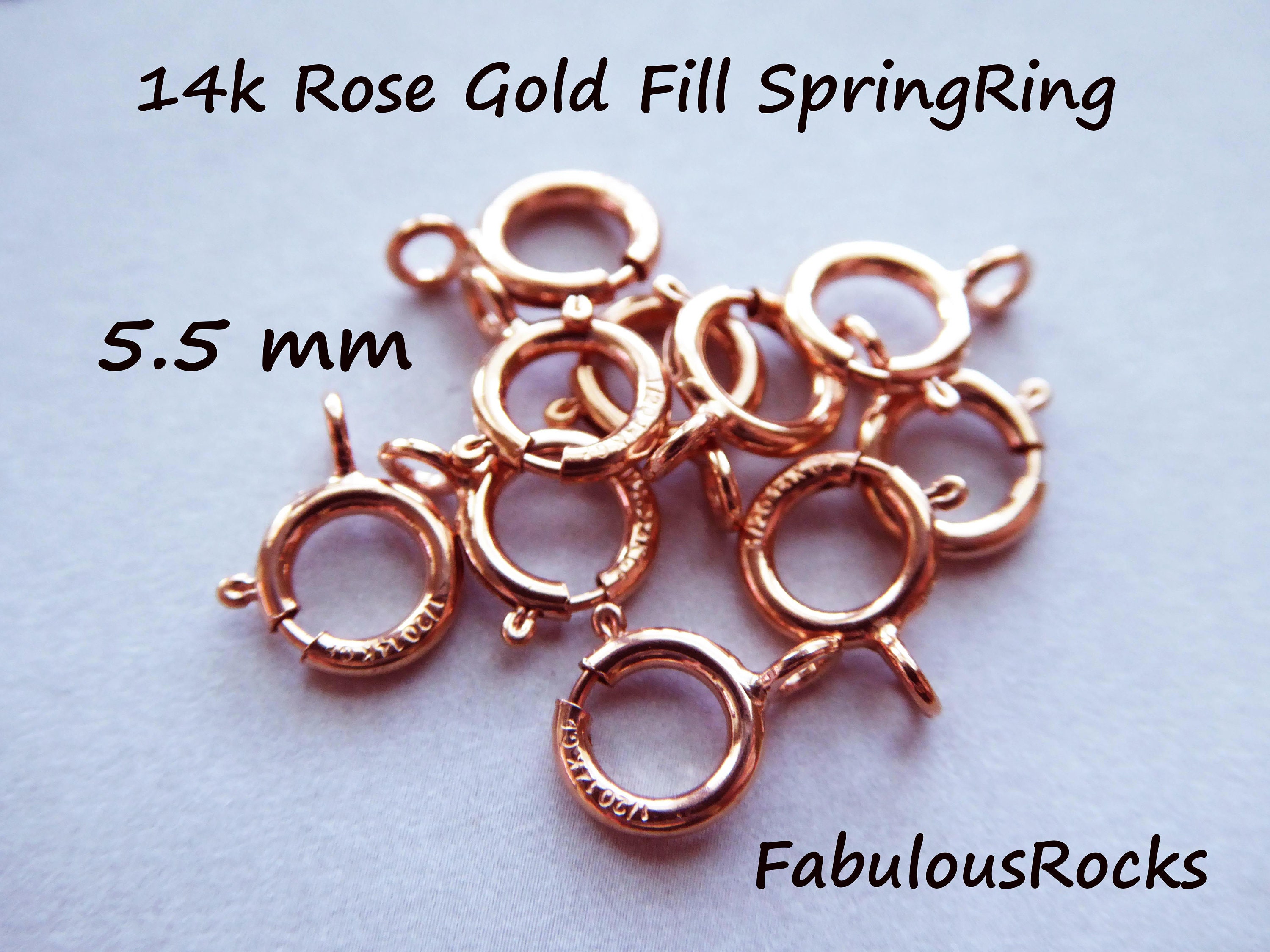 5-100 pcs / Spring Ring Springring Clasps 5.5 mm 14k ROSE | Etsy